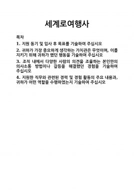 [기업 자기소개서] 세계로여행사 합격 자기소개서 자소서-1페이지