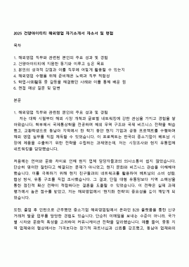 2025 건양아이티티 해외영업 자기소개서 자소서 및 면접-1페이지