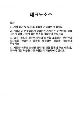 [기업 자기소개서] 테크노소스 합격 자기소개서 자소서-1페이지