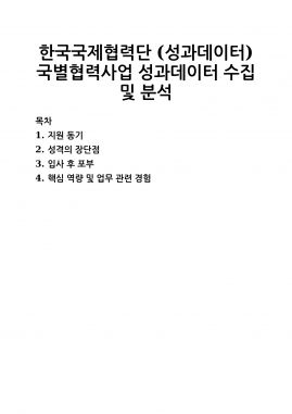 [자기소개서] 한국국제협력단 (성과데이터) 국별협력사업 성과데이터 수집 및 분석 자기소개서 우수 예문 BEST 자소서-1페이지