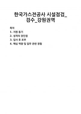 [자기소개서] 한국가스전공사 시설점검_검수_강원권역 자기소개서 우수 예문 BEST 자소서-1페이지