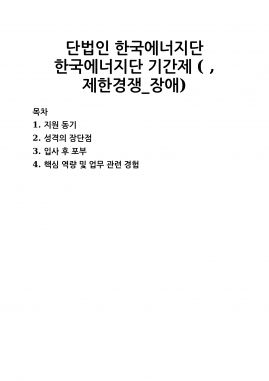[자기소개서] 단법인 한국에너지단 한국에너지단 기간제 ( , 제한경쟁_장애) 자기소개서 우수 예문 BEST 자소서-1페이지