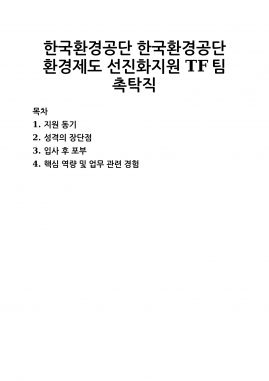 [자기소개서] 한국환경공단 한국환경공단 환경제도 선진화지원 TF팀 촉탁직  자기소개서 우수 예문 BEST 자소서-1페이지