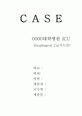 식도암 케이스 스터디(식도암 CASESTUDY)-1페이지