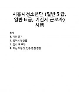 [자기소개서] 시흥시청소년단 (일반5급, 일반6급, 기간제 근로자) 시행 자기소개서 우수 예문 BEST 자소서-1페이지