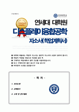 연세대학교 일반대학원 디스플레이융합공학과 학업계획서 비동일계-1페이지