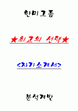 한미그룹 분석개발 자기소개서-1페이지