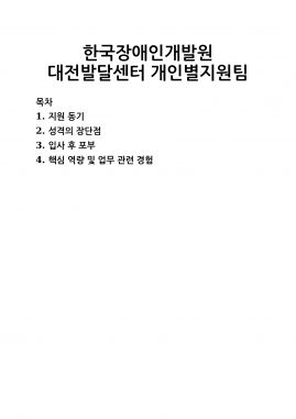 [자기소개서] 한국장애인개발원 대전발달센터 개인별지원팀  자기소개서 우수 예문 BEST 자소서-1페이지