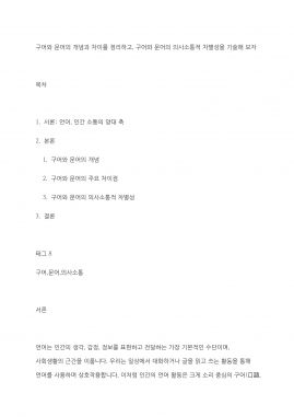 구어와 문어의 개념과 차이를 정리하고, 구어와 문어의 의사소통적 차별성을 기술해 보자-1페이지