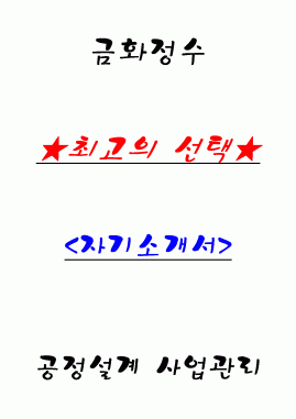 금화정수 공정설계 사업관리 자기소개서-1페이지