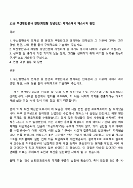 2025 부산항만공사 안전(체험형 청년인턴) 자기소개서 자소서와 면접-1페이지