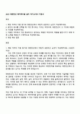 2025 대한전선 해저케이블 설치 자기소개서 지원서-1페이지