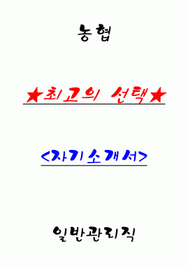 농협 일반관리직 자기소개서-1페이지