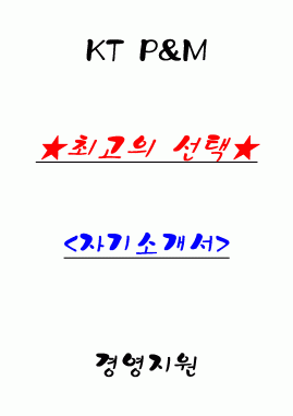 KT P&M 경영지원 자기소개서-1페이지