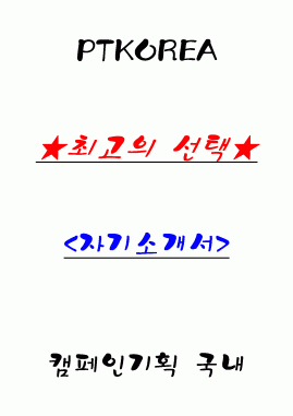 PTKOREA 캠페인기획 국내 자기소개서-1페이지