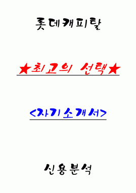 롯데캐피탈 신용분석 자기소개서-1페이지