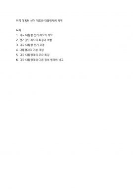 미국 대통령 선거 제도와 대통령제의 특징-1페이지