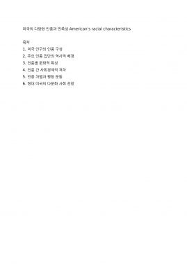 미국의 다양한 인종과 민족성 American‘s racial characteristics-1페이지