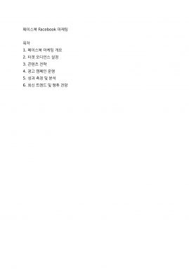 페이스북 Facebook 마케팅-1페이지