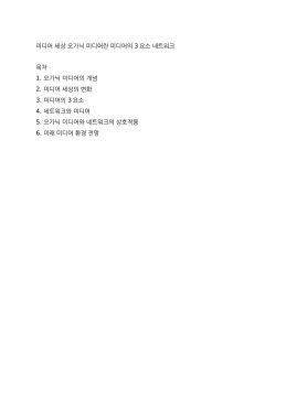 미디어 세상 오가닉 미디어란 미디어의 3요소 네트워크-1페이지