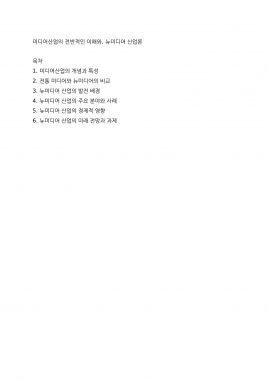 미디어산업의 전반적인 이해와, 뉴미디어 산업론-1페이지