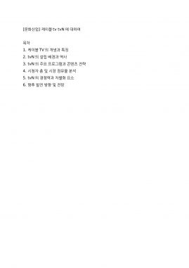 [문화산업] 케이블tv tvN에 대하여-1페이지