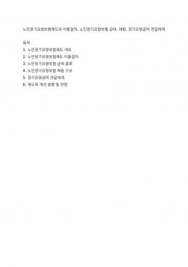 노인장기요양보험제도의 이용절차, 노인장기요양보험 급여, 재원, 장기요양급여 전달체계-1페이지