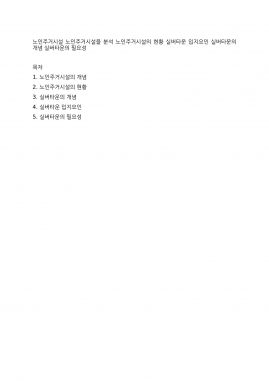 노인주거시설 노인주거시설을 분석 노인주거시설의 현황 실버타운 입지요인 실버타운의 개념 실버타운의 필요성-1페이지