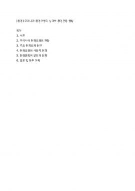[환경] 우리나라 환경오염의 실태와 환경운동 현황-1페이지