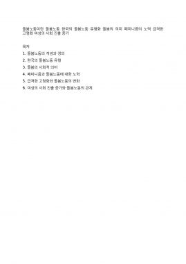 돌봄노동이란 돌봄노동 한국의 돌봄노동 유형화 돌봄의 의미 페미니즘의 노력 급격한 고령화 여성의 사회 진출 증가-1페이지