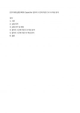 [전자재료실험] MOS Capacitor 열처리 시간에 따른 C-V I-V 특성 분석-1페이지
