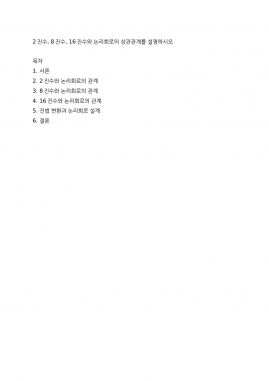 2진수, 8진수, 16진수와 논리회로의 상관관계를 설명하시오-1페이지