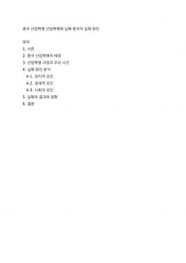 중국 산업혁명 산업혁명에 실패 중국의 실패 원인-1페이지