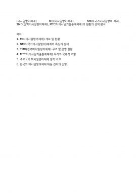 [미사일방어체제] MD(미사일방어체제), NMD(국가미사일방위)체제, TMD(전역미사일방어체제), MTCR(미사일기술통제체제)의 현황과 정책 분석-1페이지