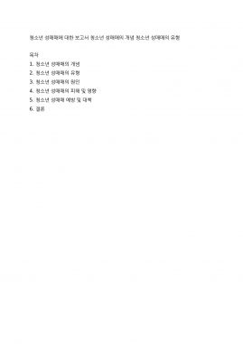 청소년 성매매에 대한 보고서 청소년 성매매의 개념 청소년 성매매의 유형-1페이지