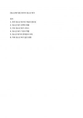 [청소년복지론] 한국의 청소년 복지-1페이지