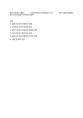 동아시아에너지협력 도전받는에너지체계와동아시아 에너지갈등의복합화 에너지안보와동아시아에너지협력-1페이지