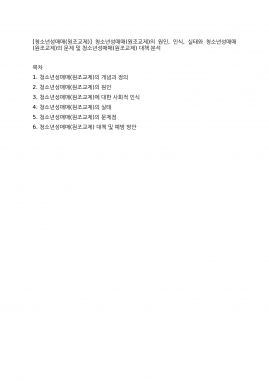 [청소년성매매(원조교제)] 청소년성매매(원조교제)의 원인, 인식, 실태와 청소년성매매(원조교제)의 문제 및 청소년성매매(원조교제) 대책 분석-1페이지