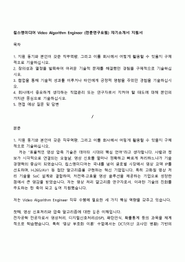 칩스앤미디어 Video Algorithm Engineer (전문연구요원) 자기소개서 지원서-1페이지
