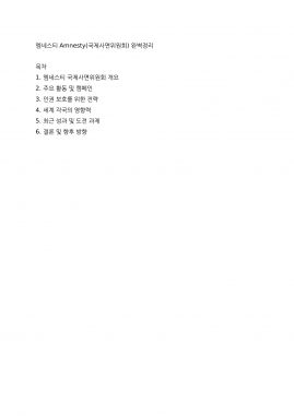 엠네스티 Amnesty(국제사면위원회) 완벽정리-1페이지