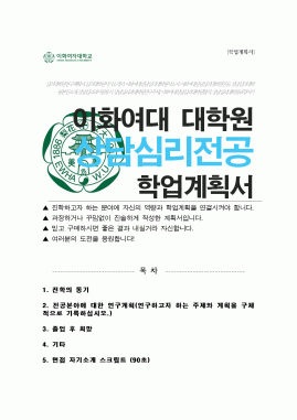 상담심리 석사과정 연구계획서 이화여대 교육대학원 면접 자기소개 스크립트 추가-1페이지