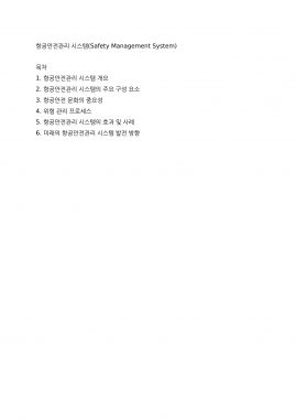 항공안전관리 시스템(Safety Management System)-1페이지