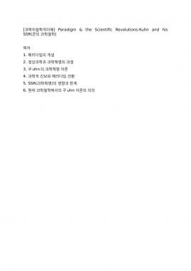 [과학의철학적이해] Paradigm & the Scientific Revolutions-Kuhn and his SSR(쿤의 과학철학)-1페이지