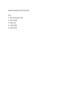 Broken Window 깨진 유리창 법칙-1페이지