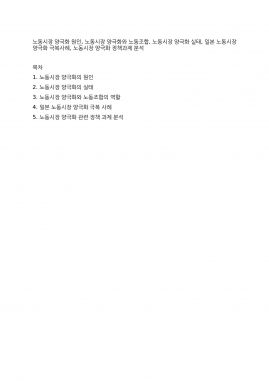 노동시장 양극화 원인, 노동시장 양극화와 노동조합, 노동시장 양극화 실태, 일본 노동시장 양극화 극복사례, 노동시장 양극화 정책과제 분석-1페이지