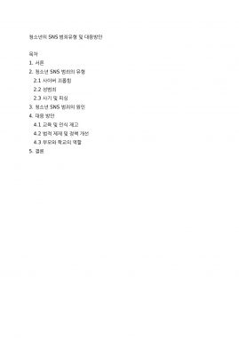 청소년의 SNS범죄유형 및 대응방안-1페이지