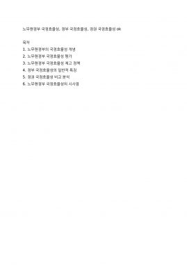 노무현정부 국정효율성, 정부 국정효율성, 정권 국정효율성 ok-1페이지