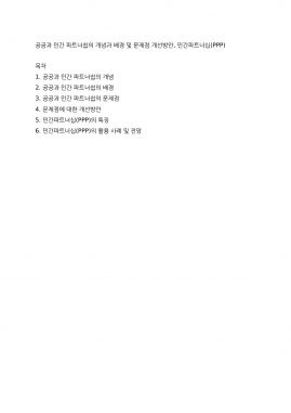 공공과 민간 파트너쉽의 개념과 배경 및 문제점 개선방안, 민간파트너십(PPP)-1페이지