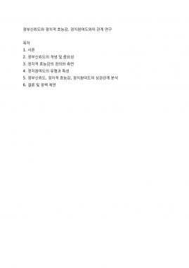 정부신뢰도와 정치적 효능감, 정치참여도와의 관계 연구-1페이지