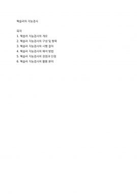 웩슬러의 지능검사-1페이지